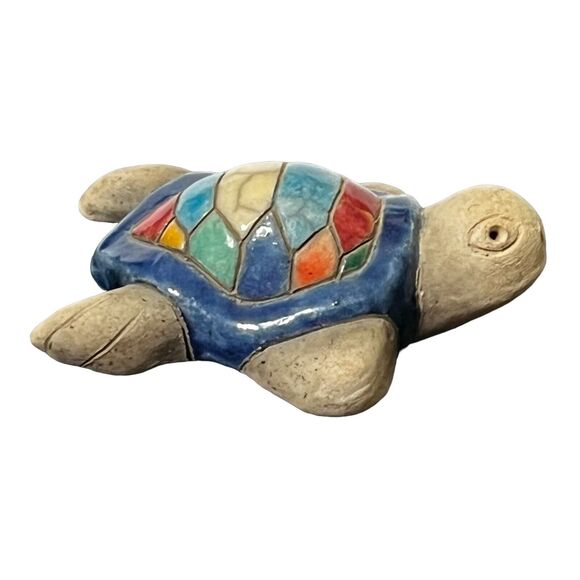 Unmarked | Accents | Glazed Turtle Art Pottery Clay Miniature Figurine ...